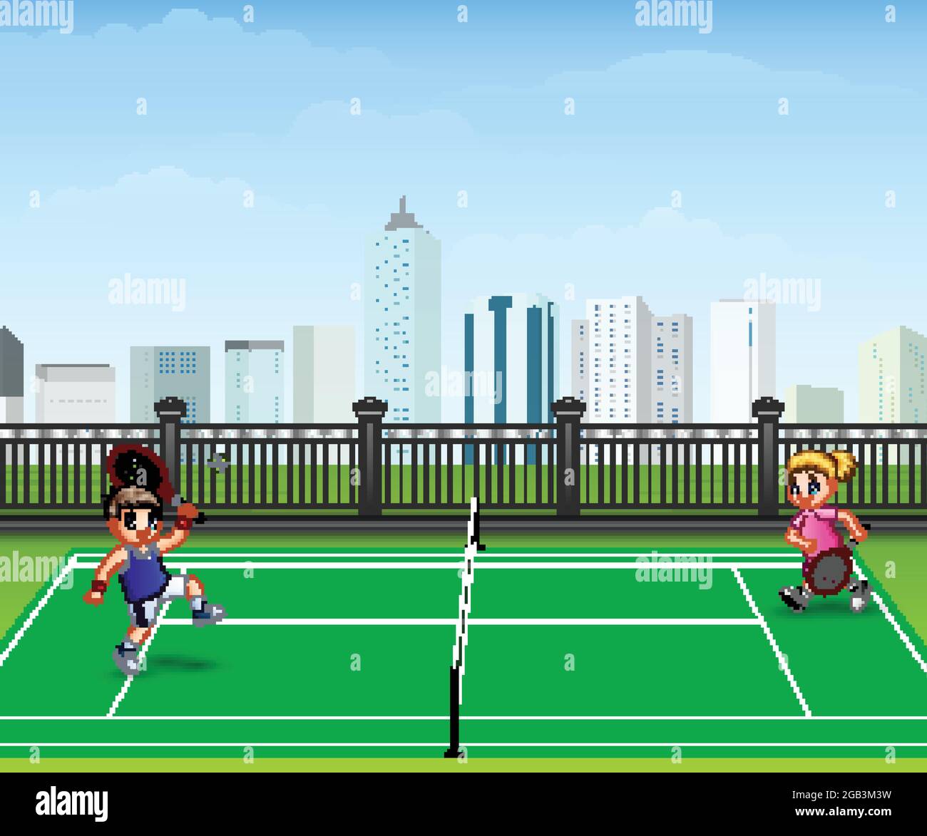 People are playing tennis outdoor Stock Vector Image & Art - Alamy