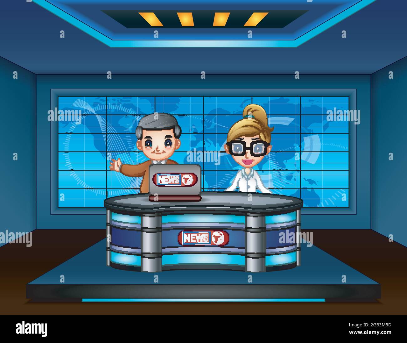 Female newsreader Stock Vector Images - Alamy