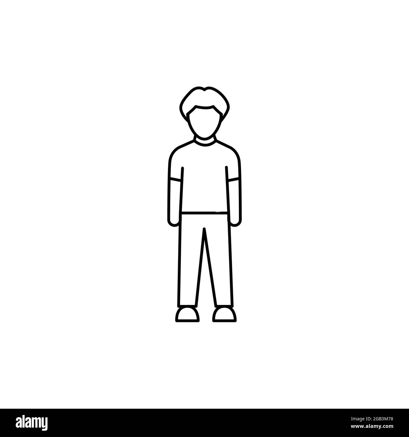 Boy olor line icon. Different stages person's life. Pictogram for web ...