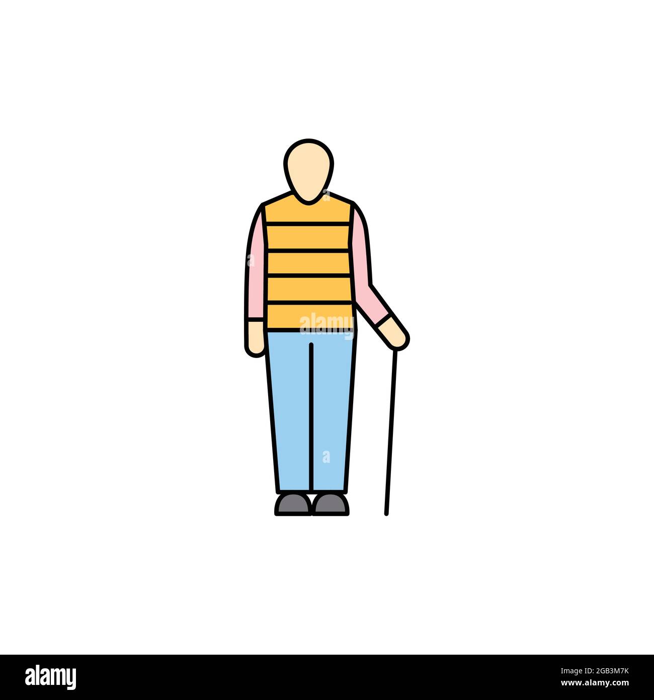 Old man olor line icon. Different stages person's life. Pictogram for ...