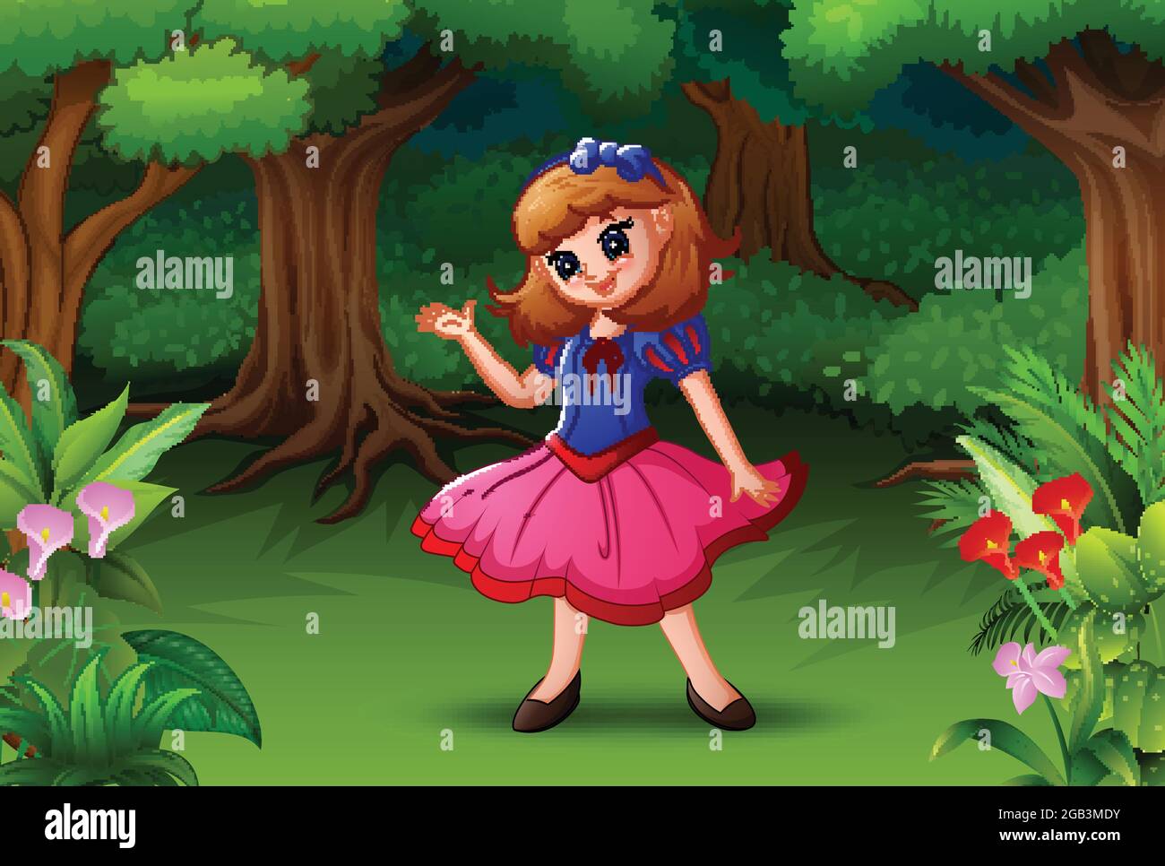 Snow white in the forest Stock Vector Image & Art - Alamy