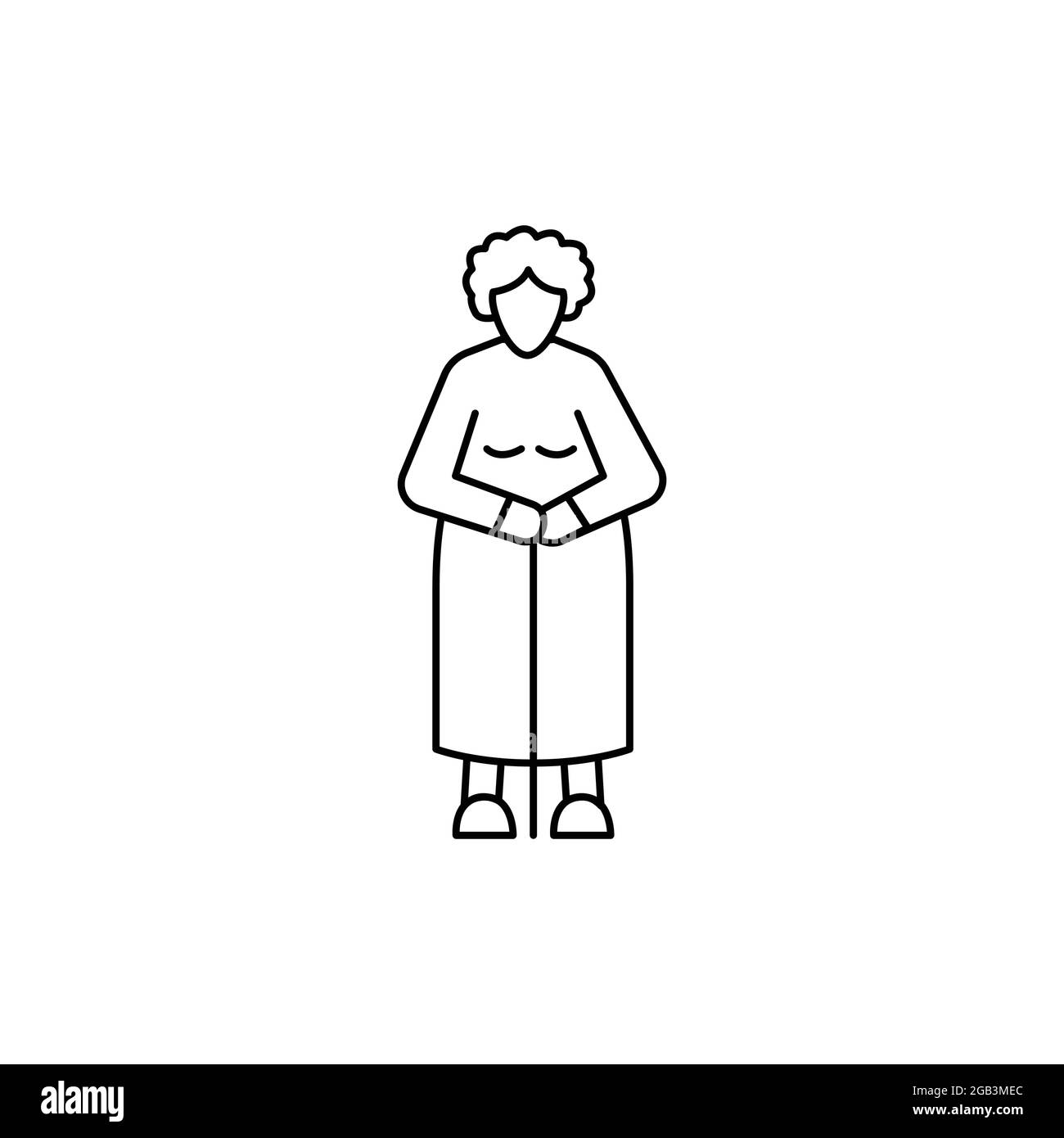 Old woman olor line icon. Different stages person's life. Pictogram for ...