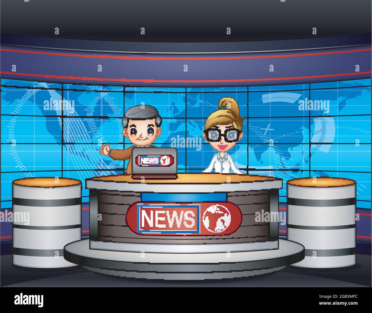 Illustration of news anchor on television Stock Vector Image & Art - Alamy