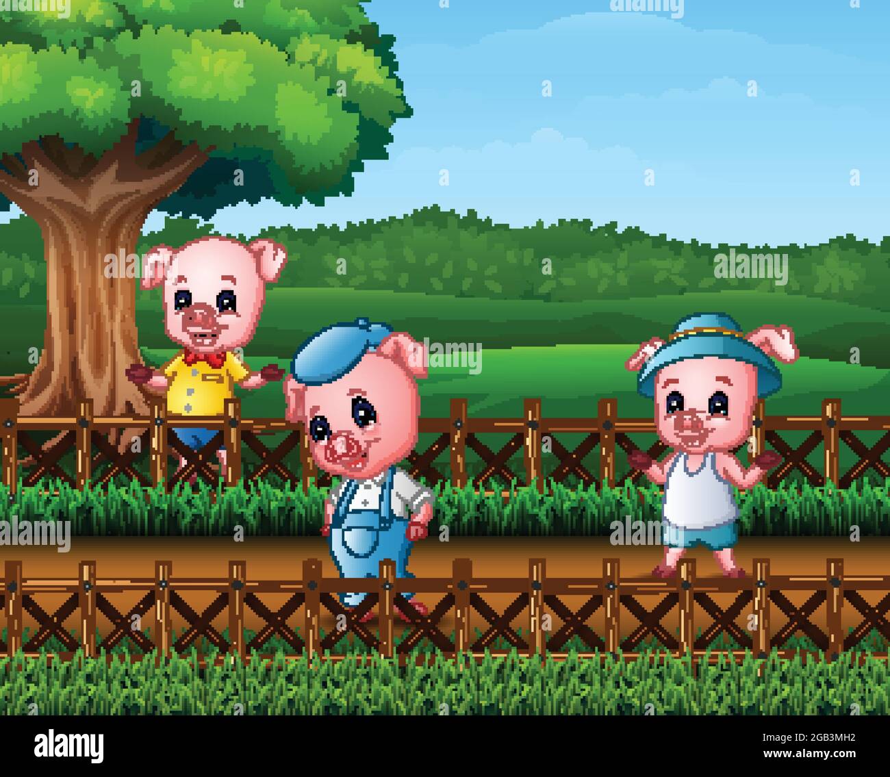 Three little pigs doing activity Stock Vector Image & Art - Alamy