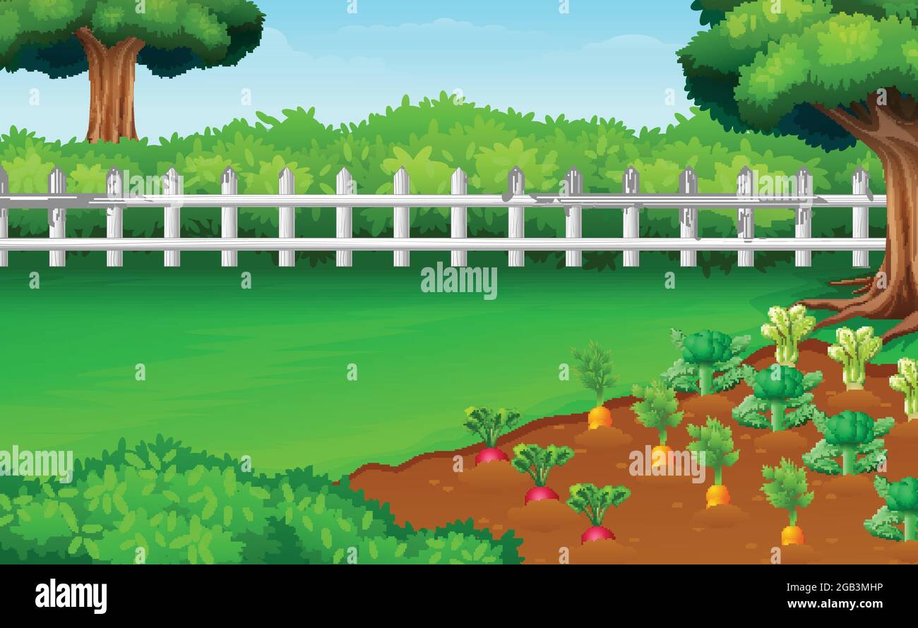 Panorama beautiful farm in Stock Vector Images - Alamy