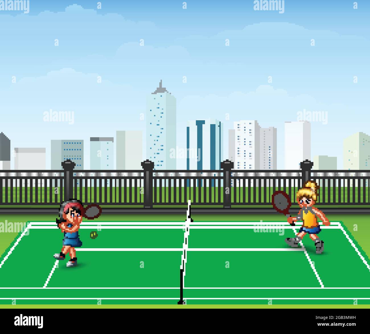 People are playing tennis outdoor Stock Vector Image & Art - Alamy