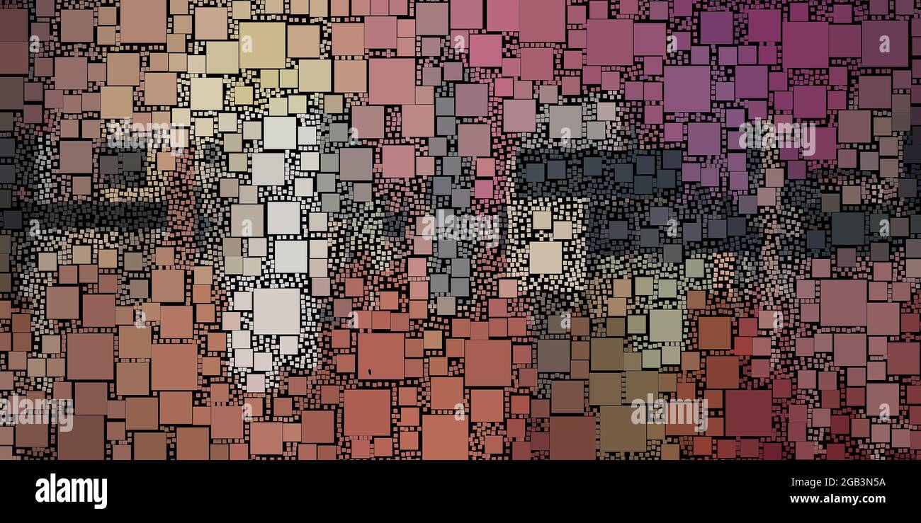 abstract painting of square shapes. 3D rendering Stock Photo - Alamy