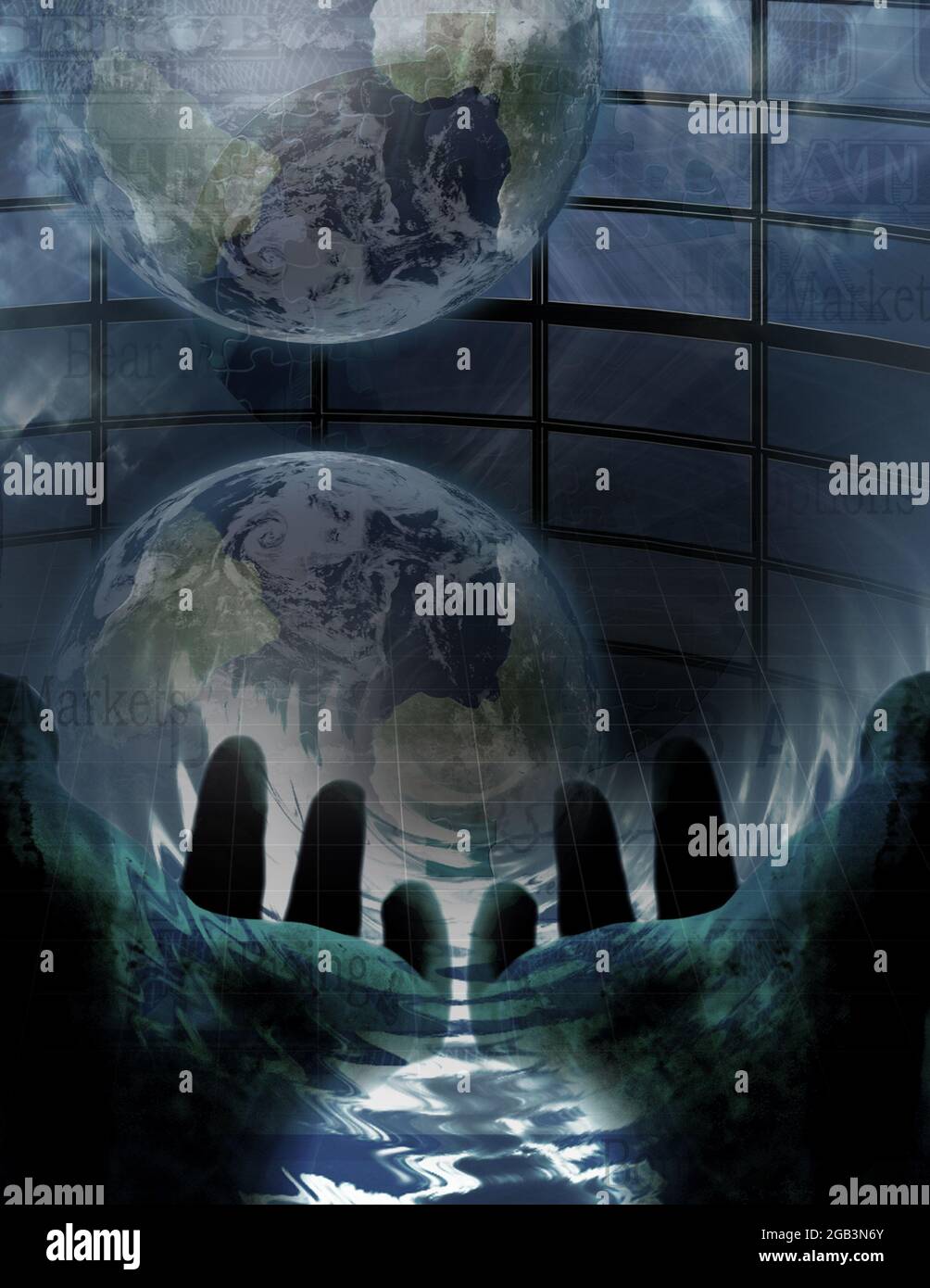 Water world. Planet Earth. 3D rendering Stock Photo - Alamy