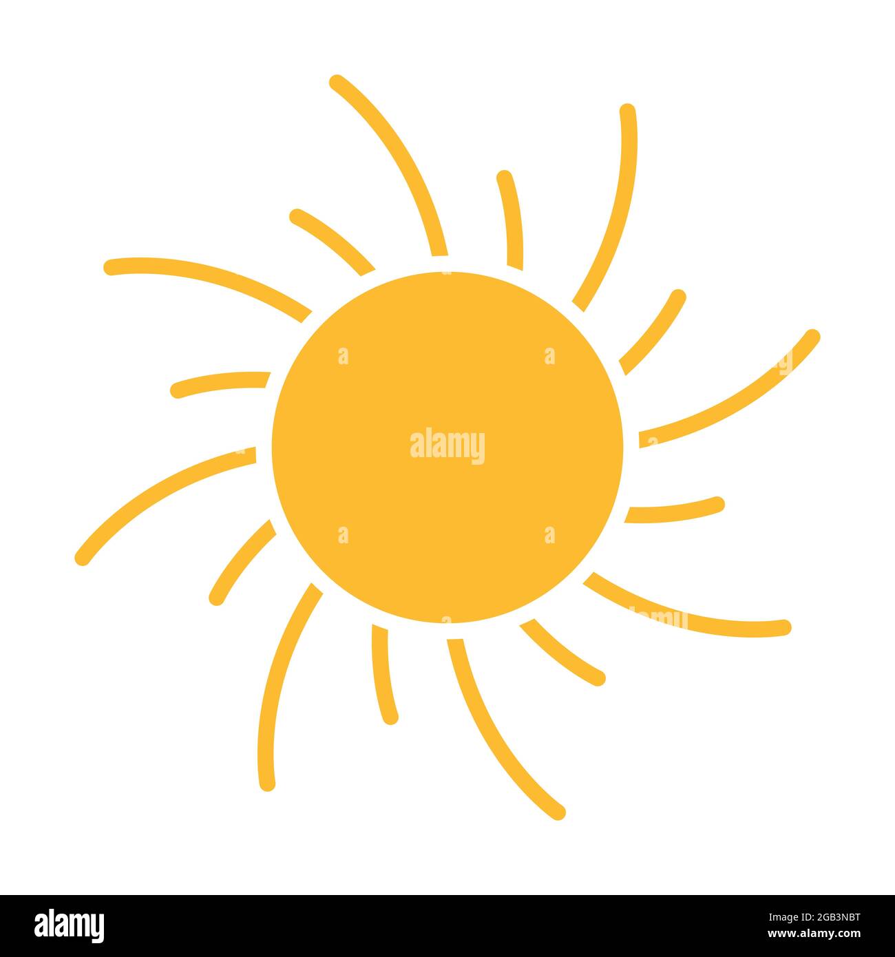 Sun flat icon vector. Summer pictogram. Sunlight symbol. for website ...