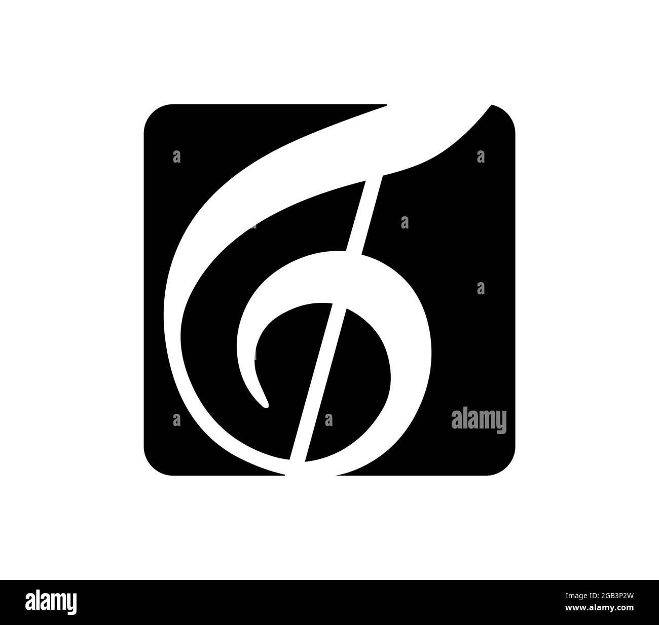 Treble clef in a black square background. Joy and music Stock Vector ...
