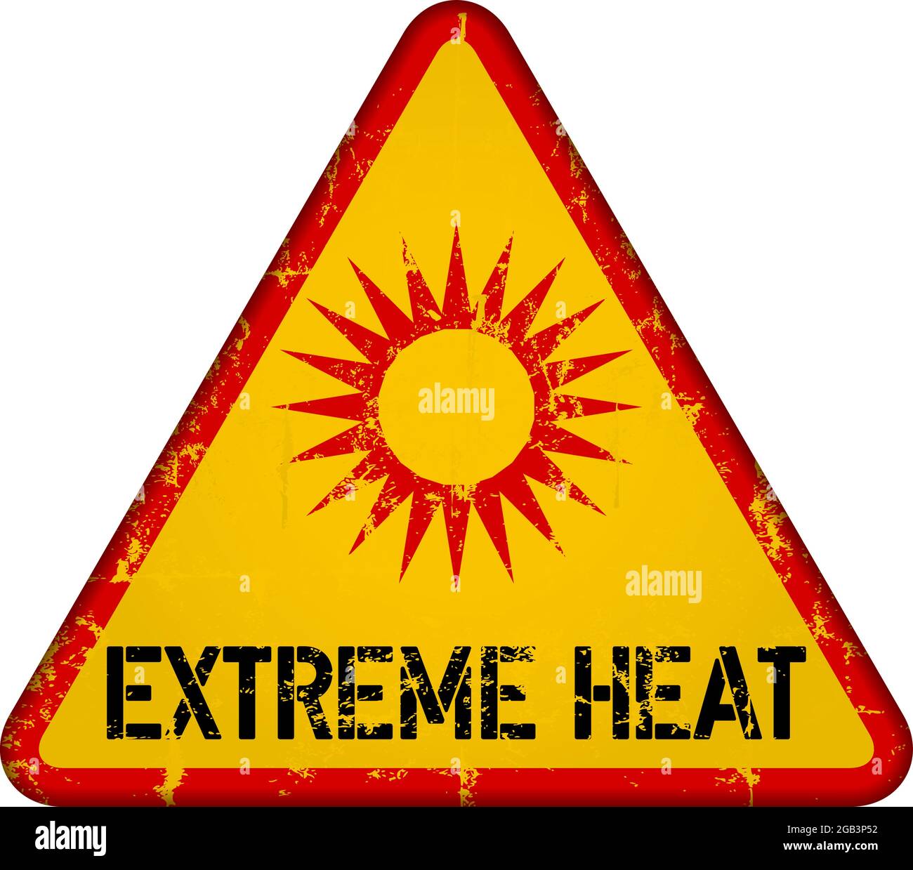 Heat warning sign, climate change concept, grungy sytyle vector ...
