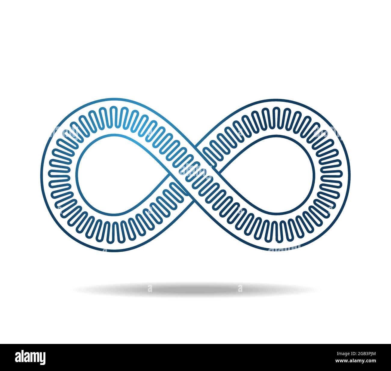 Blue Mobius Loop Made Of Three Lines Inner One Undulating The Sign Of