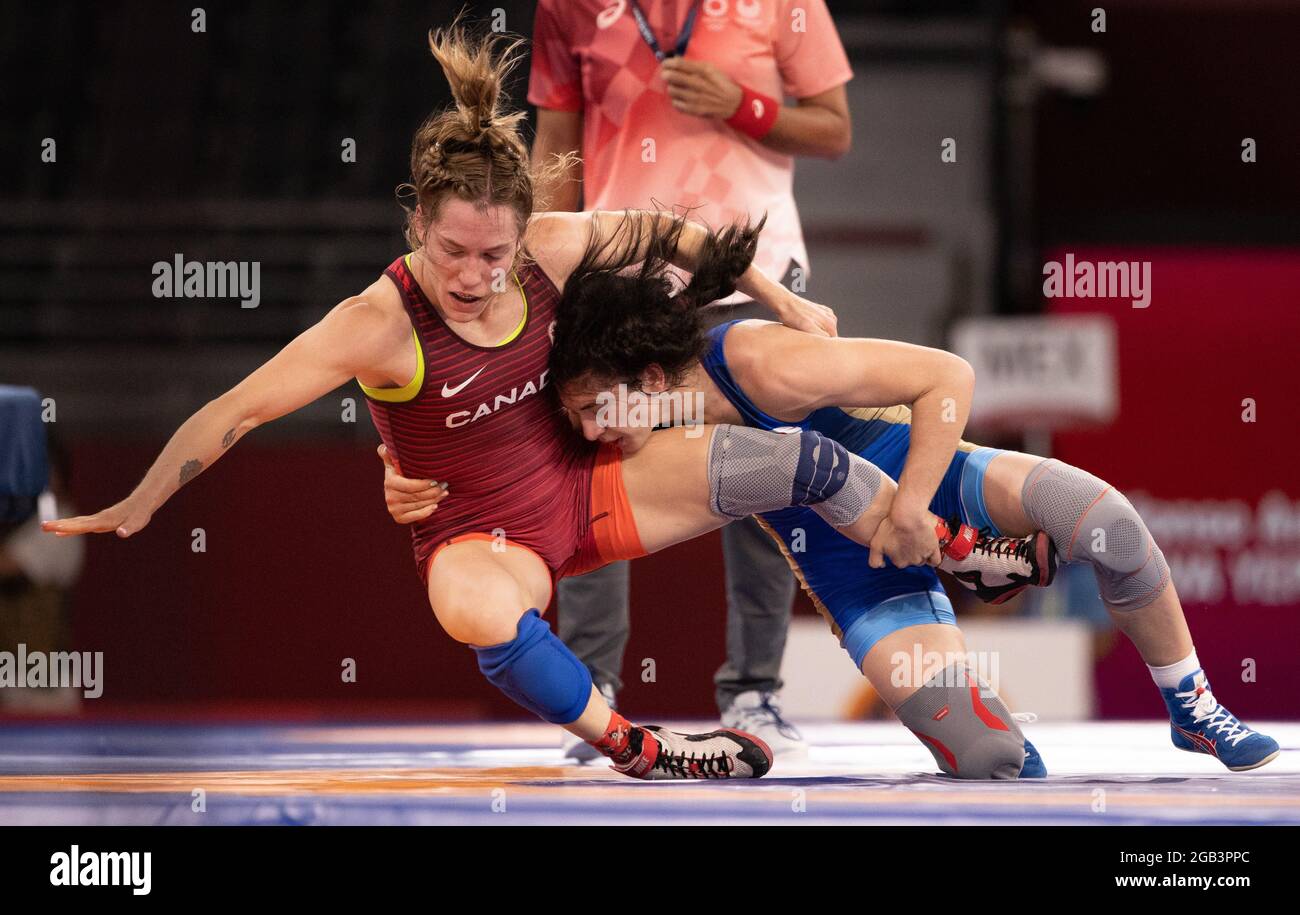 August 2, 2021, Tokyo, Kanto, Japan: Russian Olympic Committee women's wrestler KHANUM VELIREVA ...