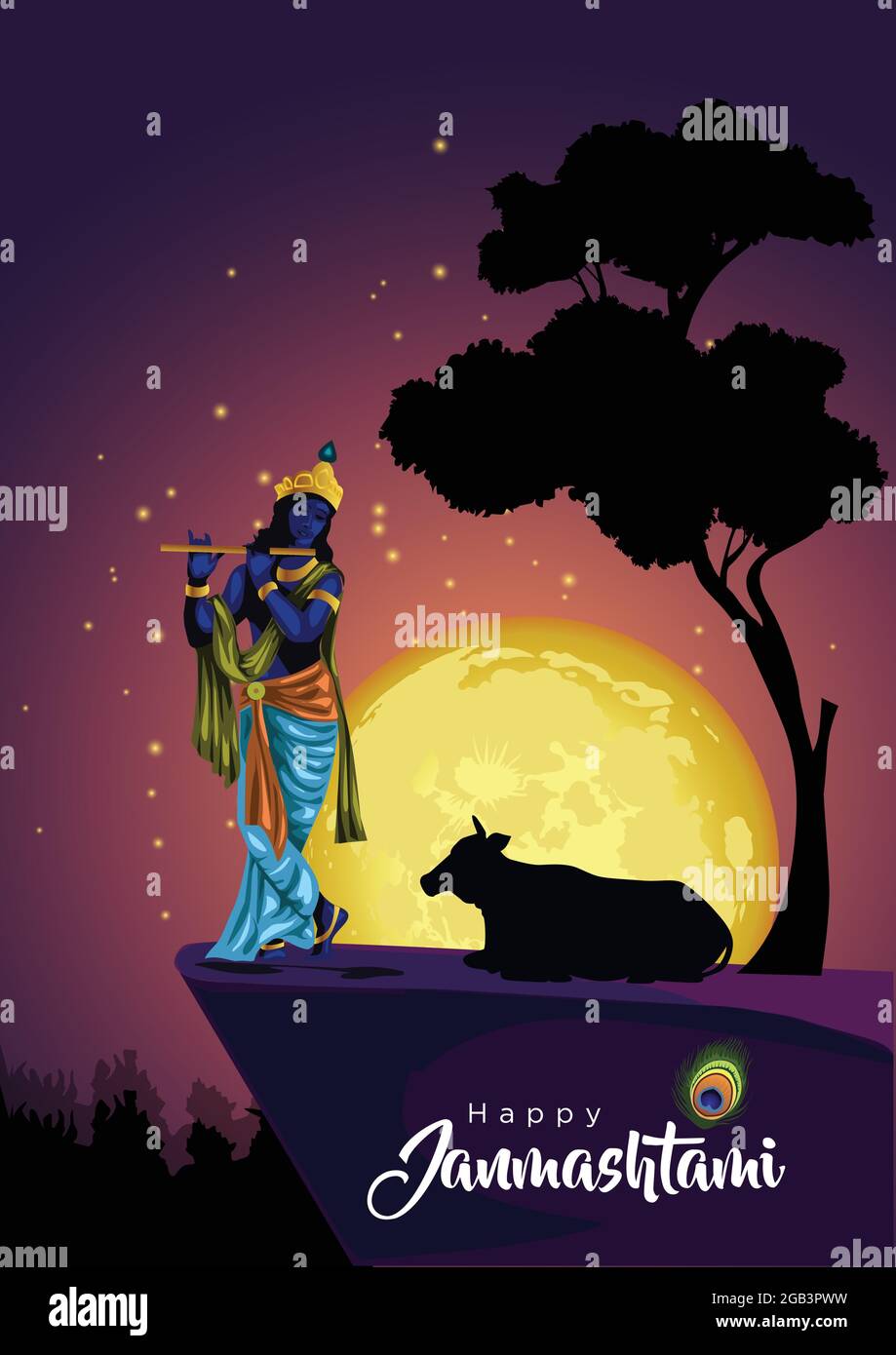 dahi handi festival of happy shree krishna janmashtami. vector ...