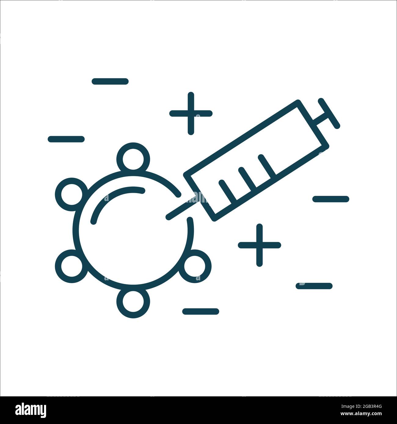 Vaccination and immunization line icon. Symbol isolated Stock Vector ...