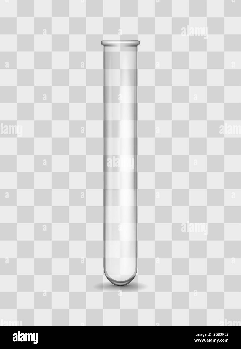 Glass test tube isolated template. Transparent elongated flask for ...