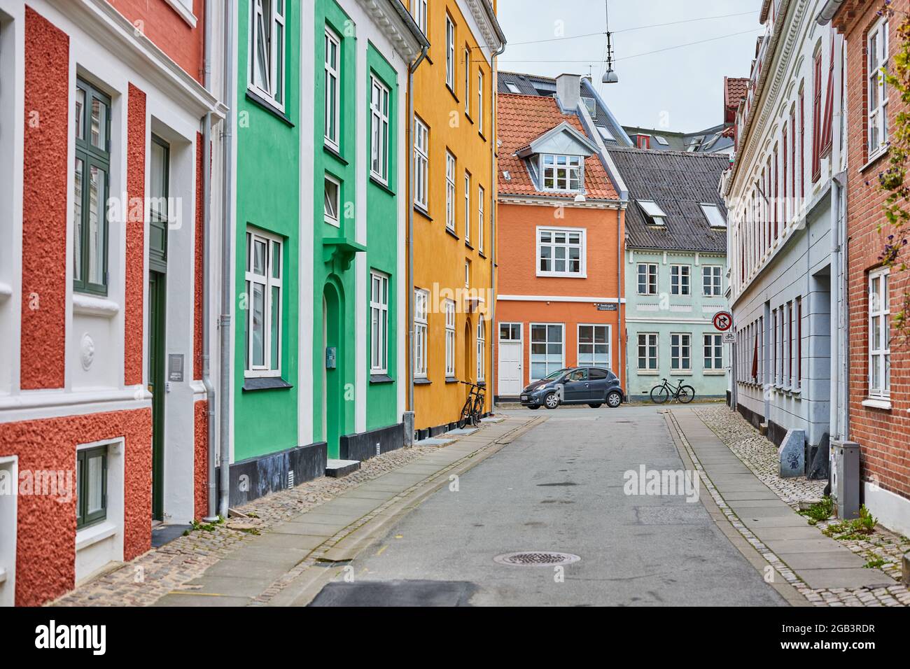 a small narrow street road in denmark Stock Photo - Alamy