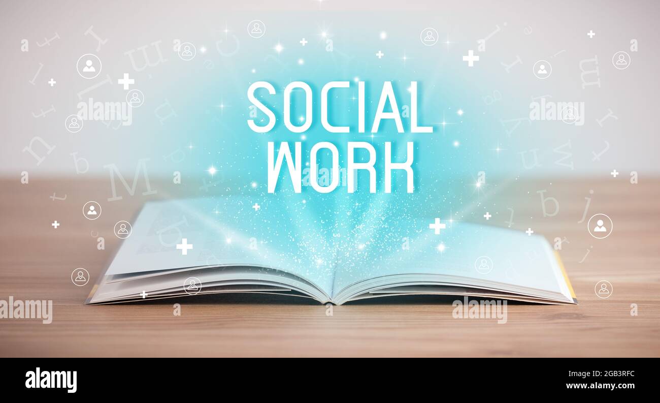 open book, social networking concept Stock Photo - Alamy