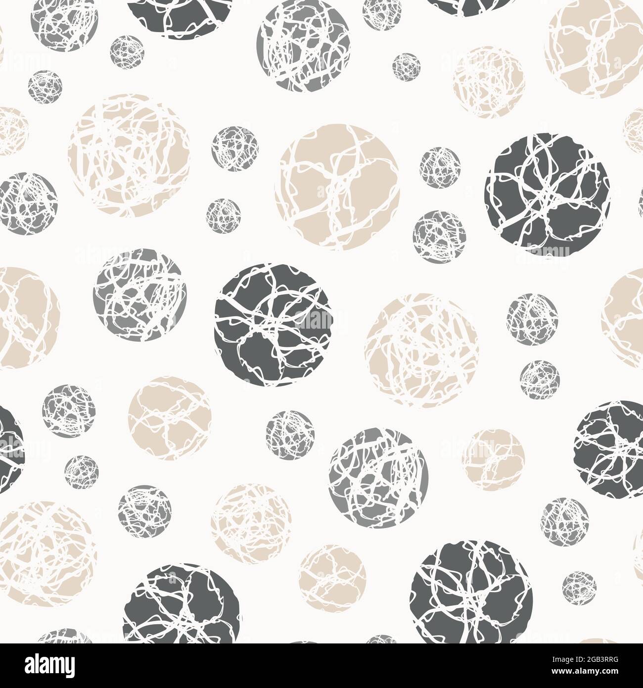 Marble effect circle vector seamless pattern background. Scattered ...