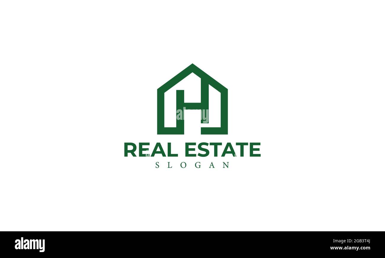 Alphabet H Real Estate Monogram Vector Logo Design, Letter H House Icon ...