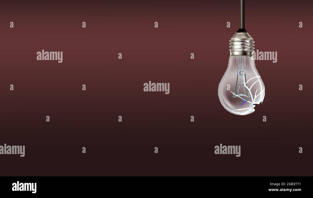 Damaged Burned Out Light Bulb Copy Space Vector Stock Vector Image ...