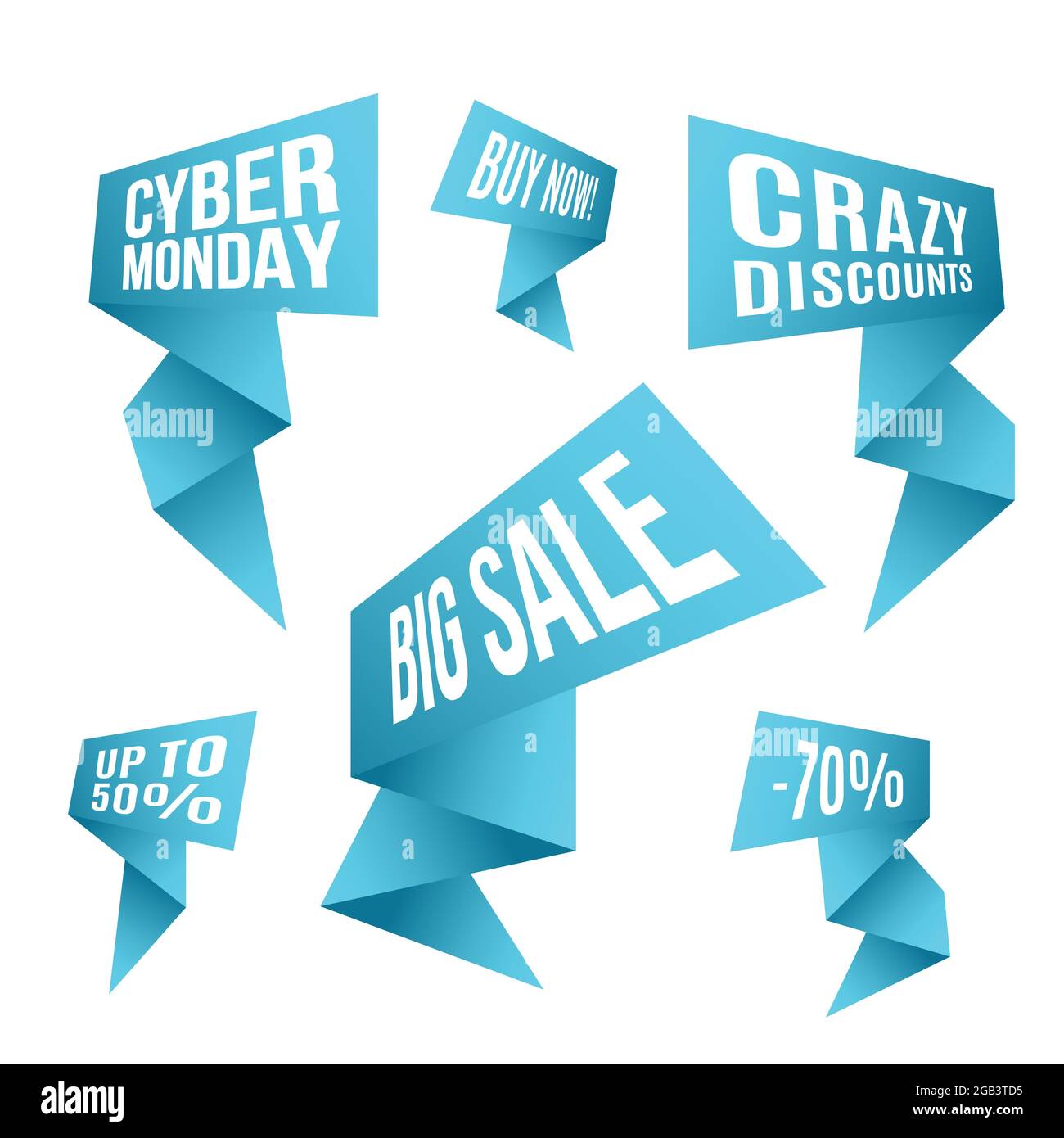 Cyber Monday discount design set. Blue Flashes. Vector illustration ...