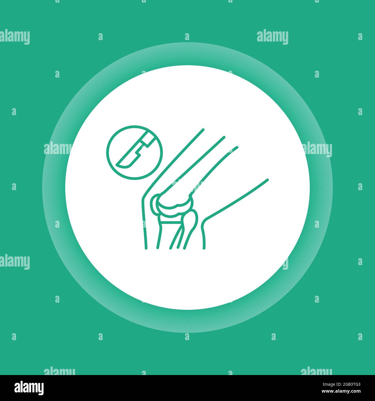 Knee disease color button icon. Total knee replacement surgery ...
