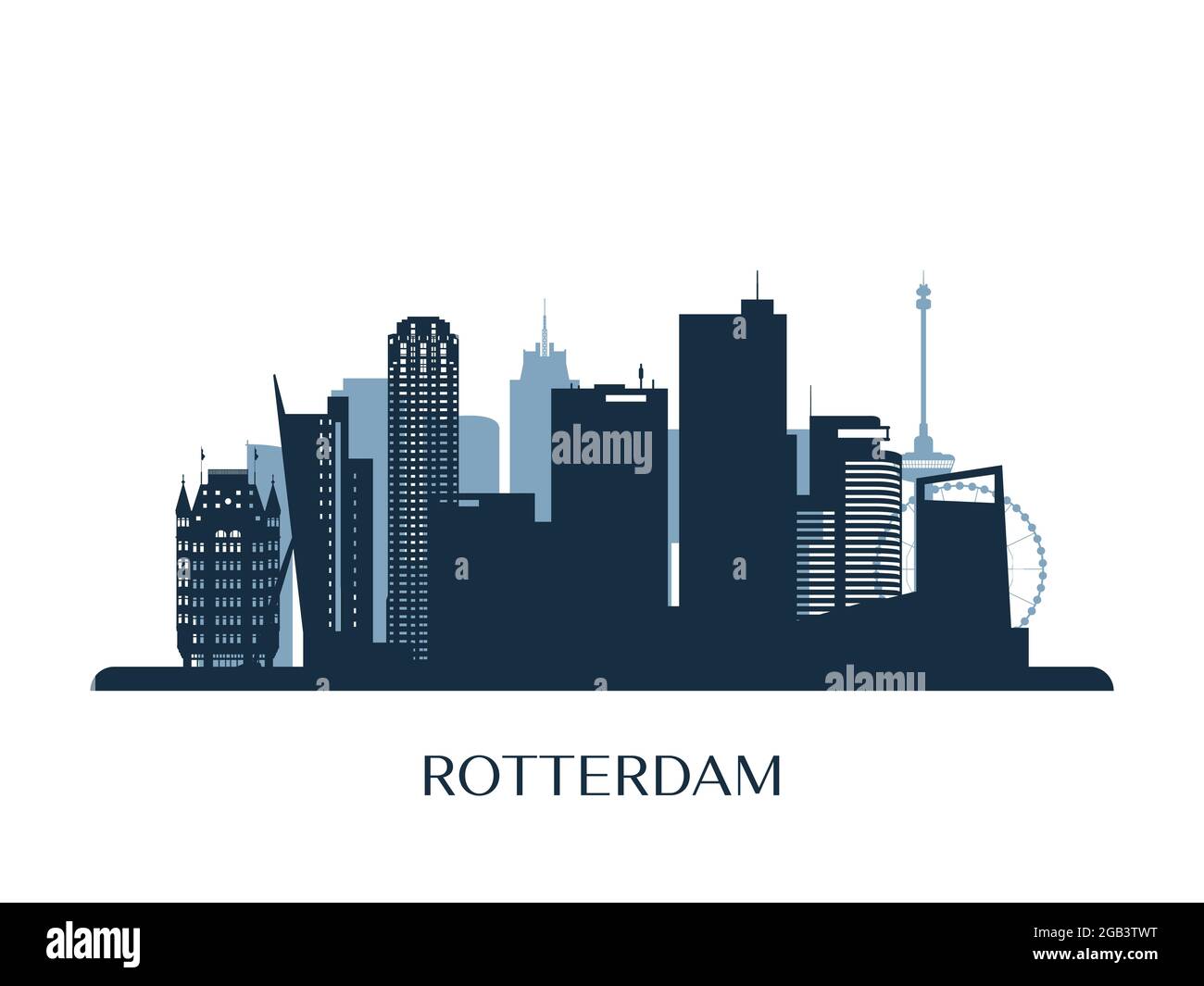 Rotterdam city skyline illustration hi-res stock photography and images ...