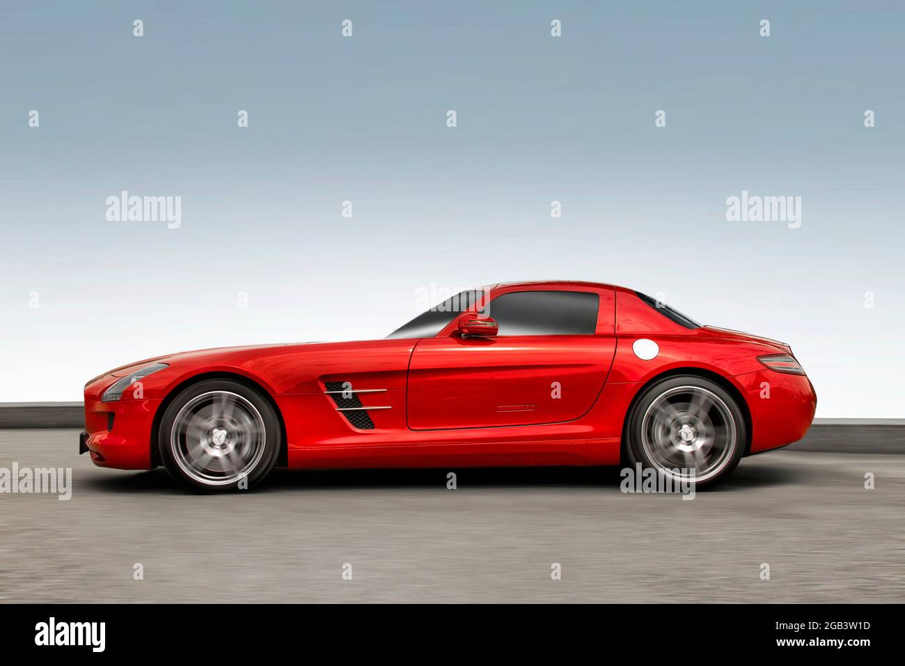 Kiev, Ukraine - May 19, 2020: Red supercar Mercedes-Benz SLS AMG ...