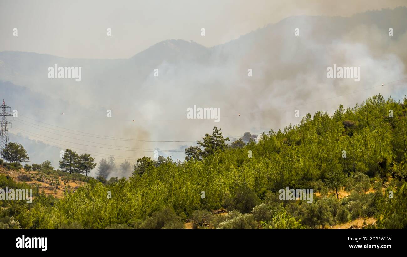 Turkey strives to put out wildfires. Massive wildfires across Turkey ...