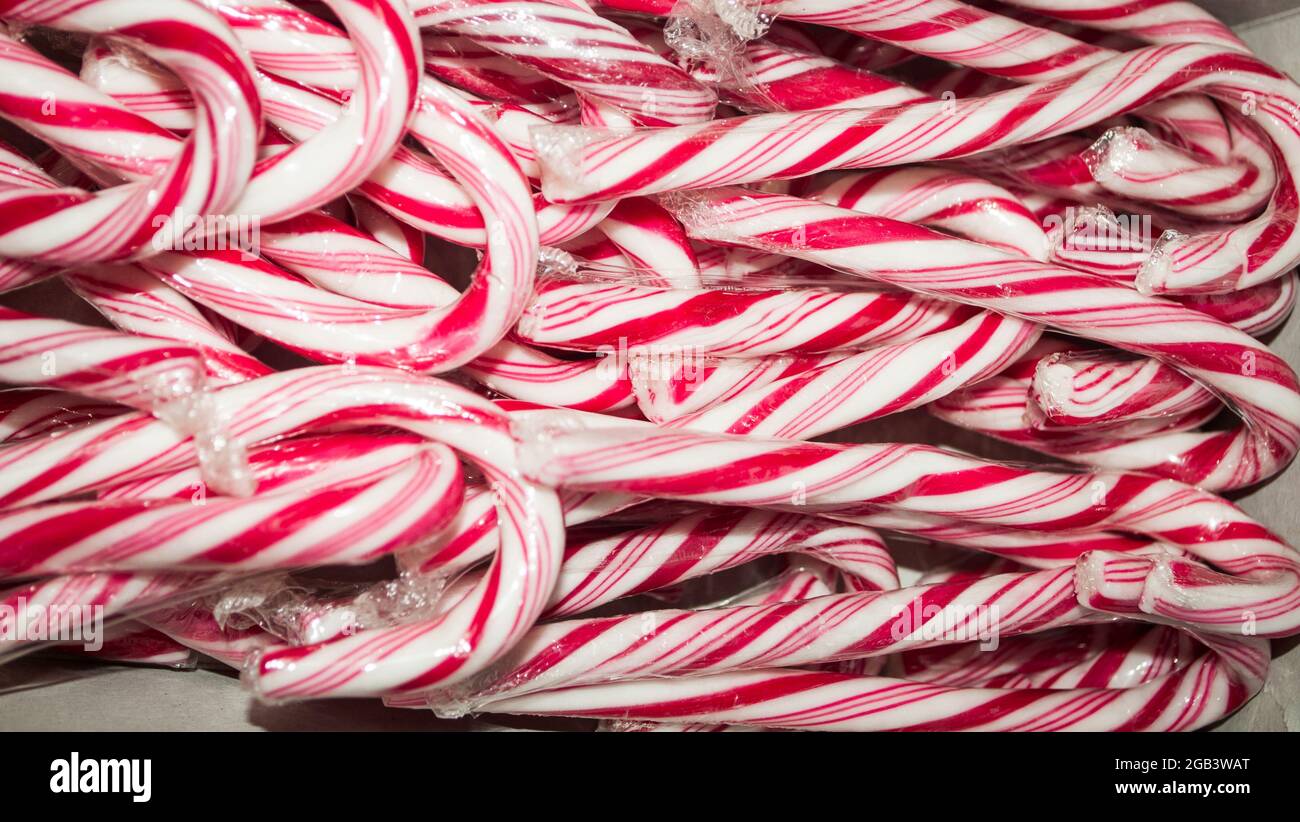 Christmas holiday red candy cane pattern, texture and background Stock ...