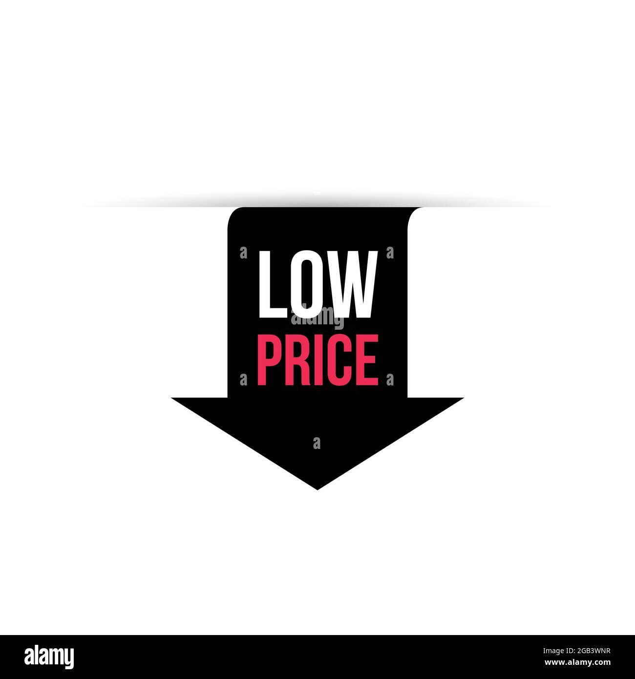 Sale sign. Black arrow with inscription Low Price isolated on white ...