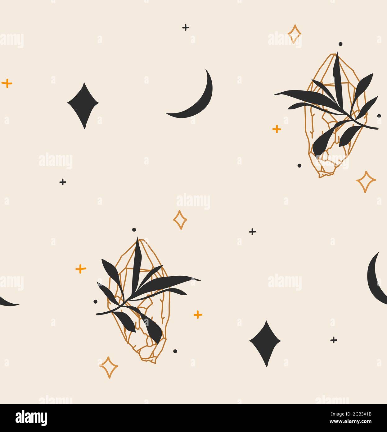 Hand drawn vector abstract stock flat graphic illustration with mystic ...