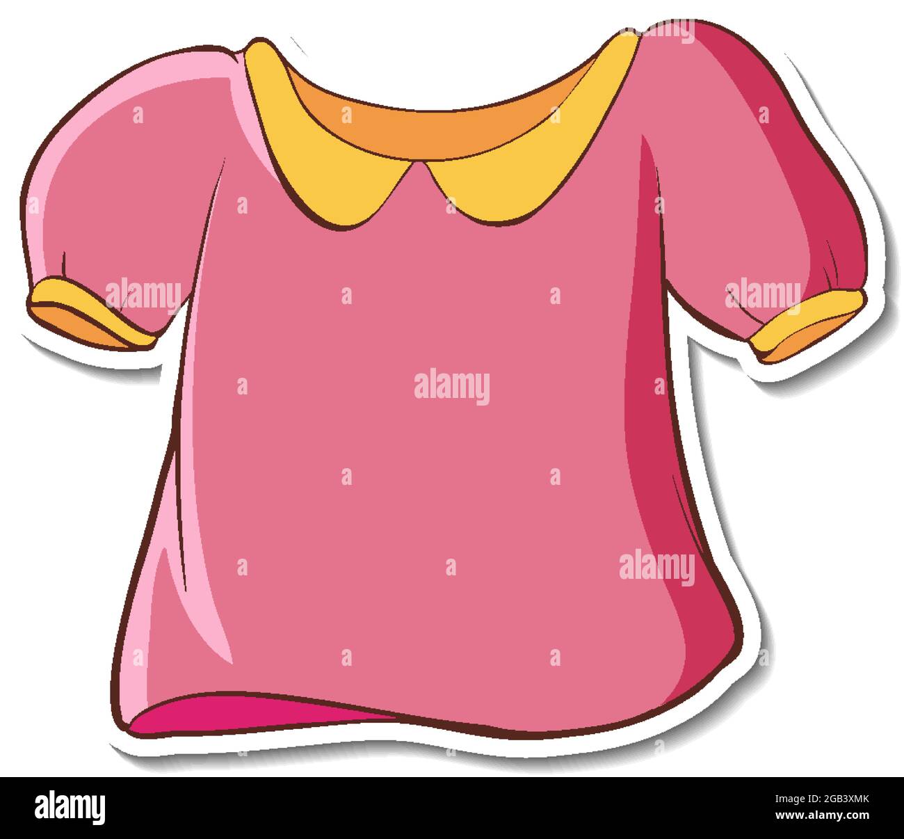 Sticker design with pink shirt isolated illustration Stock Vector Image ...