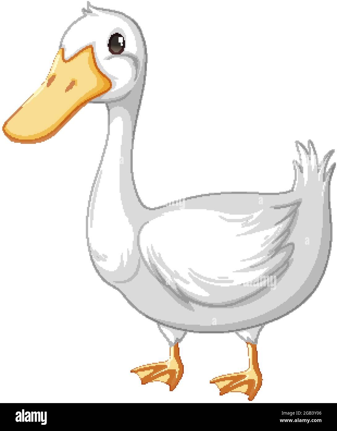 An adult duck in cartoon style isolated on white background ...