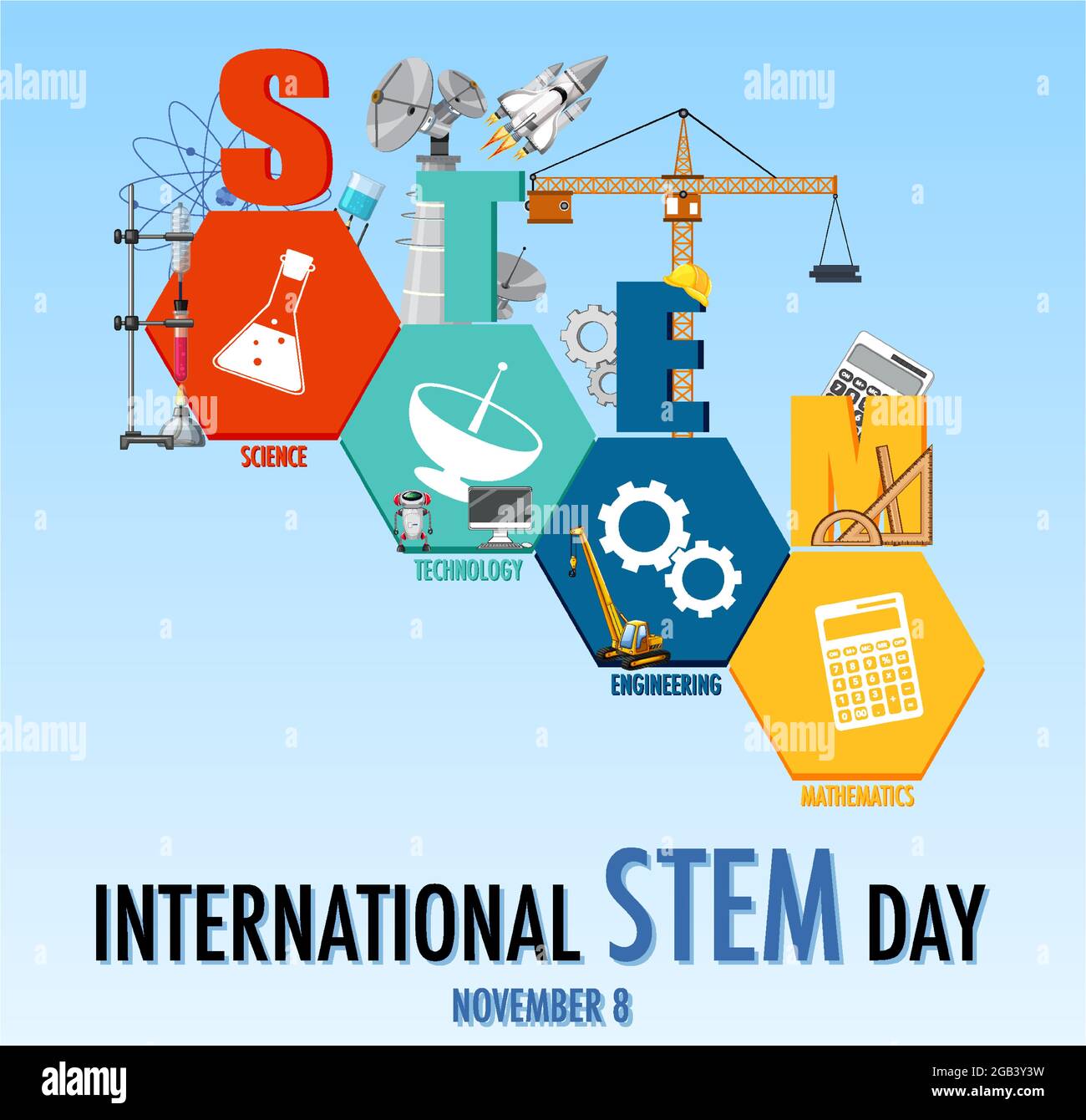 International STEM day on November 8th banner with STEM logo ...