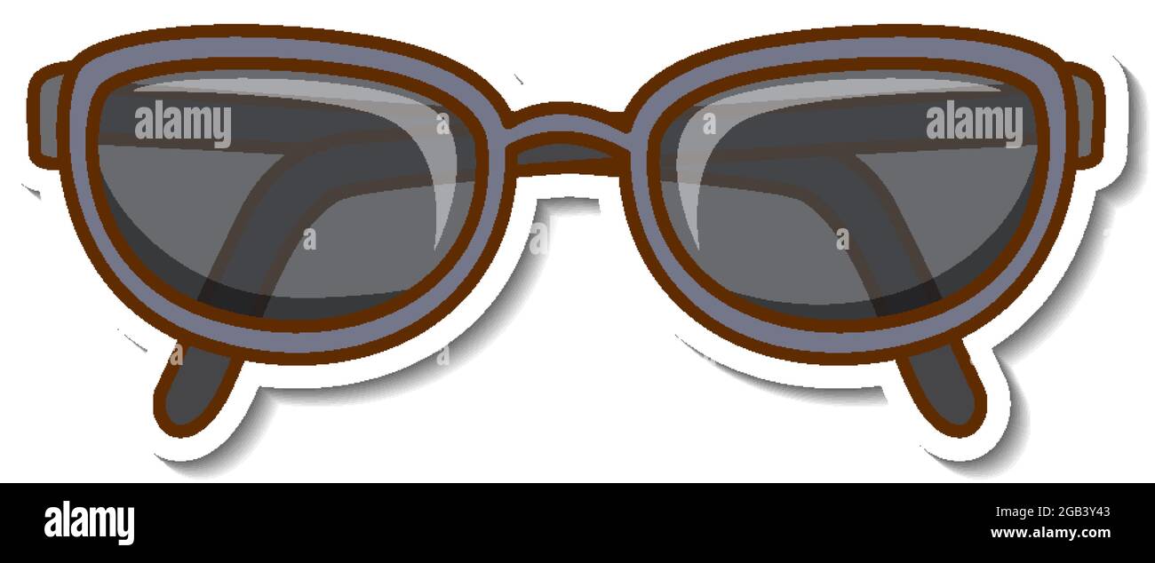 Sticker design with sunglasses eyewear isolated illustration Stock ...