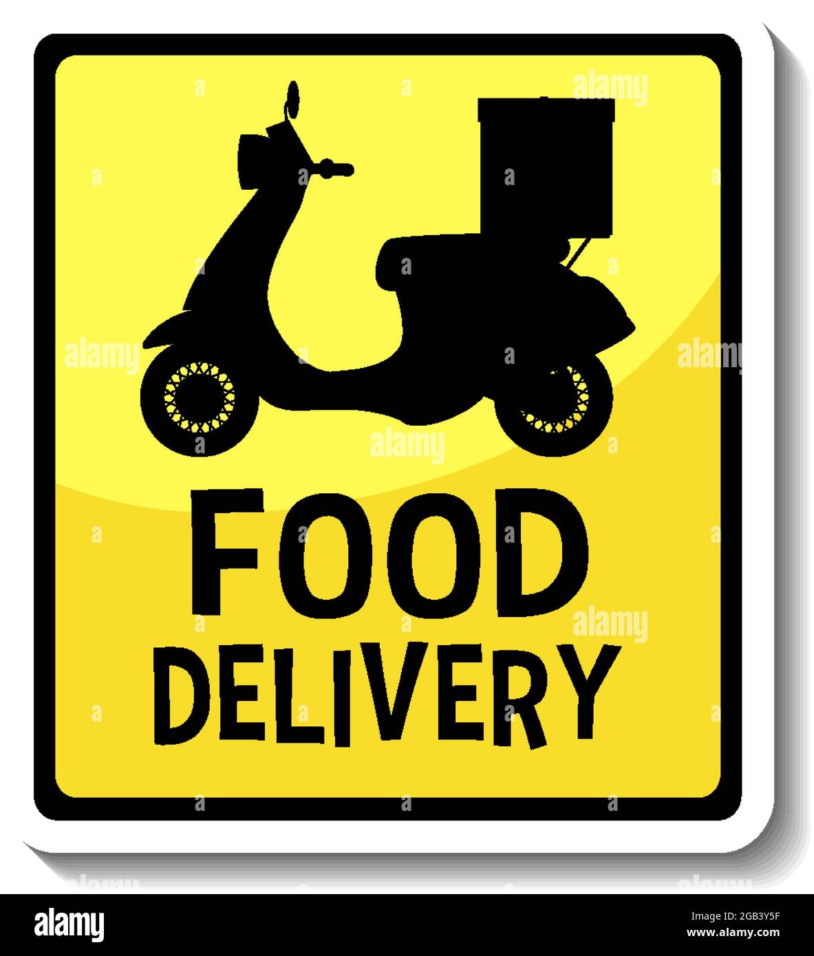 A sticker template with Food Delivery banner isolated illustration ...