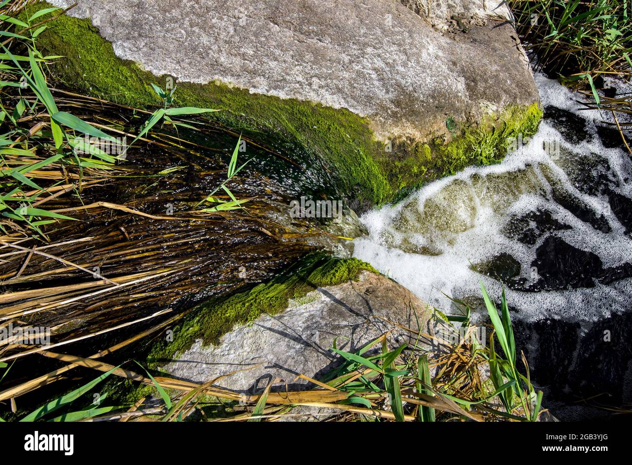 Top view fast flowing waterfall hi-res stock photography and images - Alamy