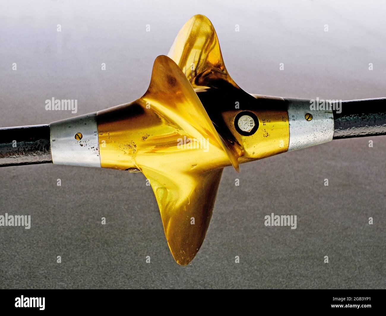 Turbinia brass screw worlds first turbine ship Stock Photo - Alamy