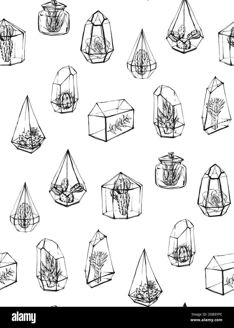 Hand drawn vector abstract stock flat graphic illustrations seamless ...