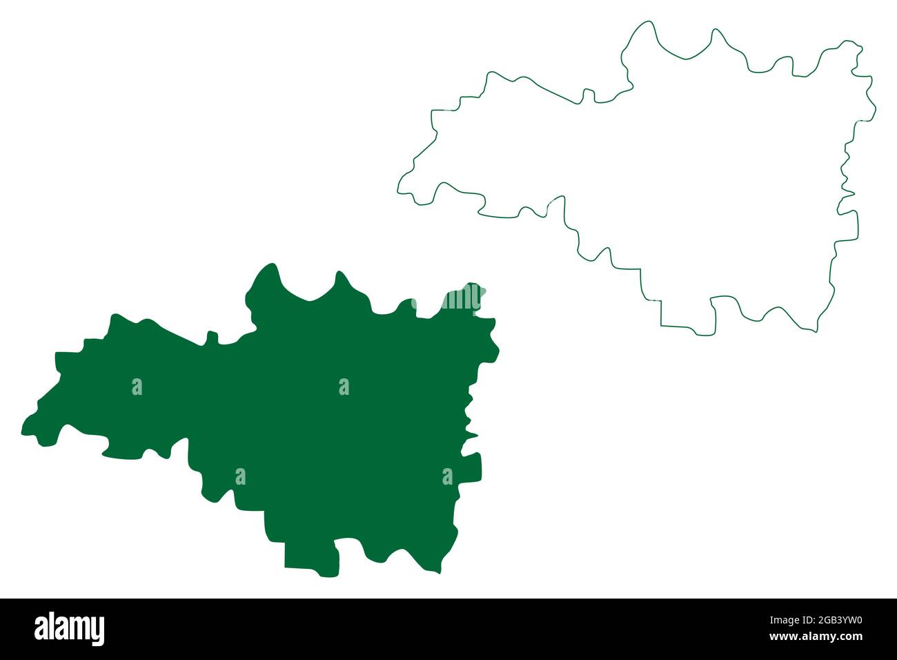Medak district (Telangana State, Republic of India) map vector ...