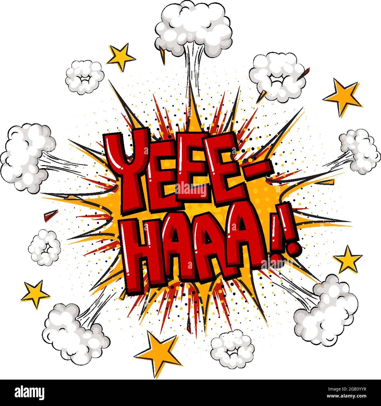 Comic speech bubble with yee-haa text illustration Stock Vector Image ...