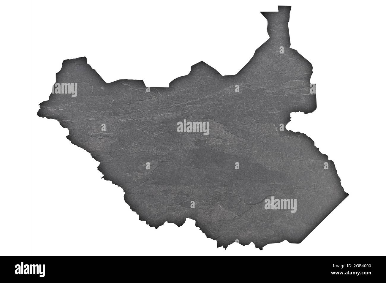 Map of South Sudan on dark slate Stock Photo - Alamy
