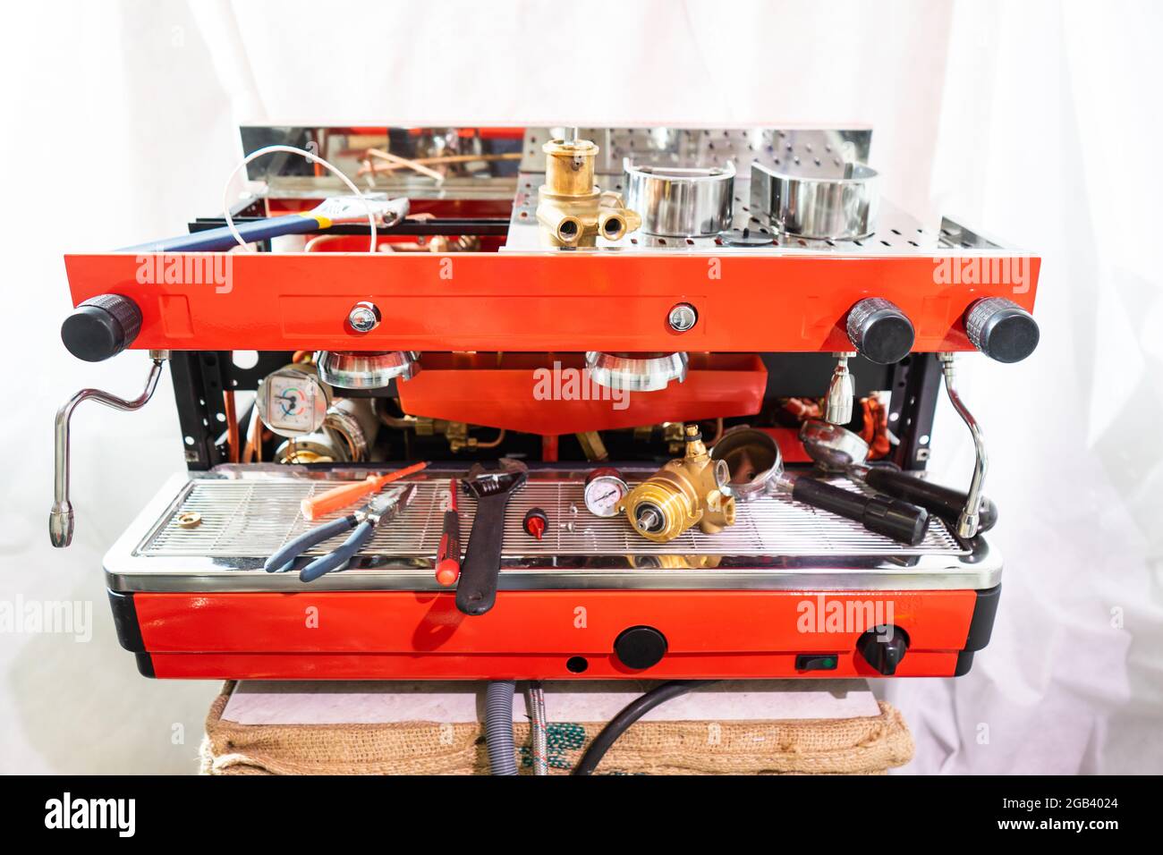 repair of the coffee machine photo. disassembled coffee machine Stock ...