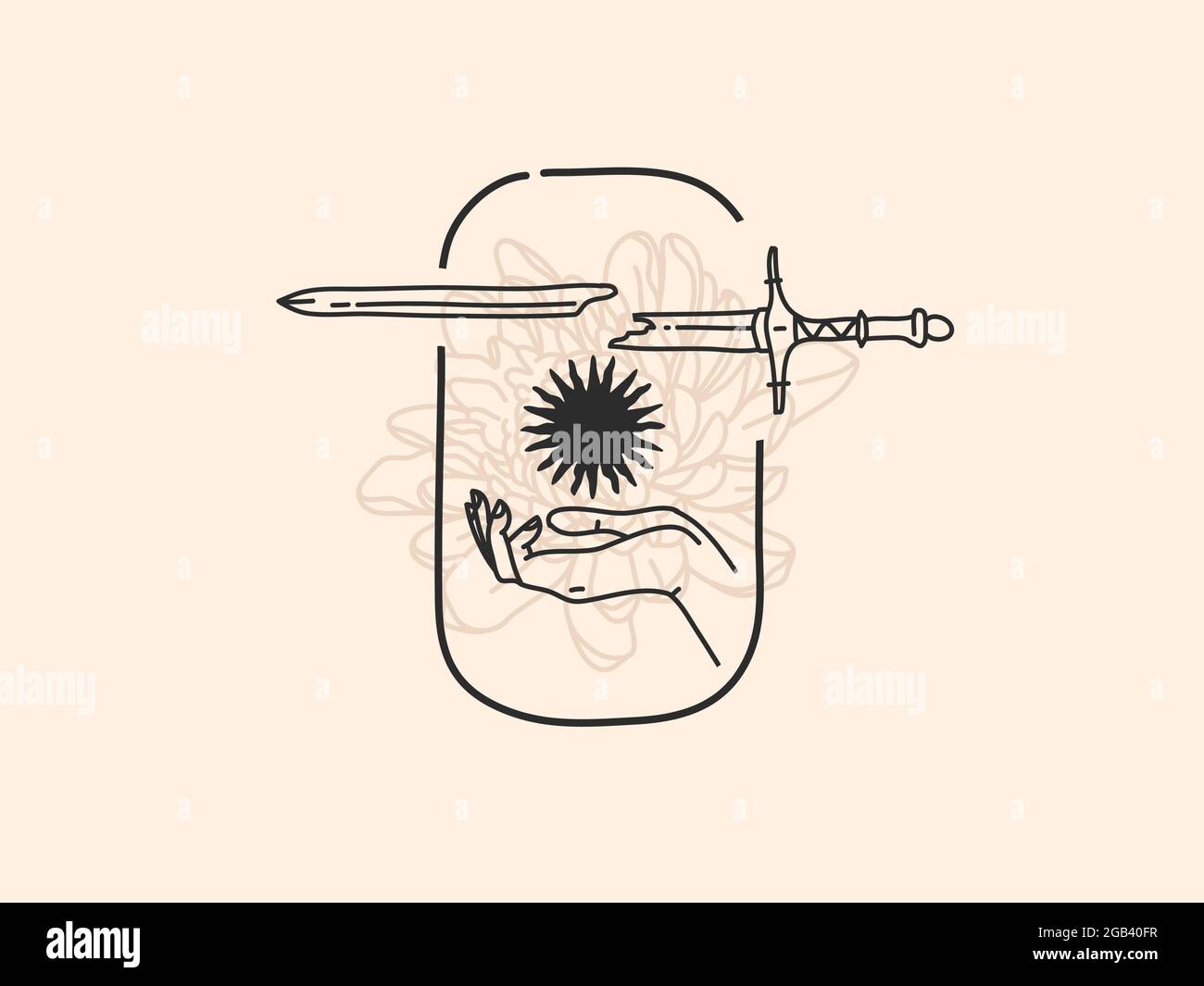 Silhouette hand sword flat Stock Vector Images - Alamy