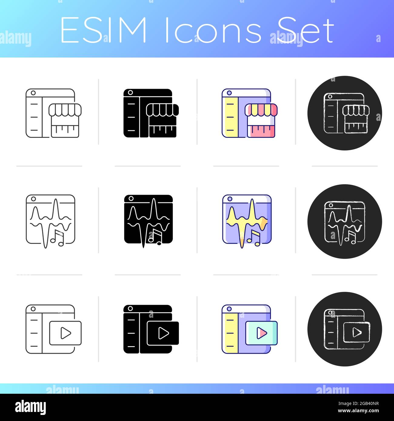 Online platforms icons set Stock Vector Image & Art - Alamy