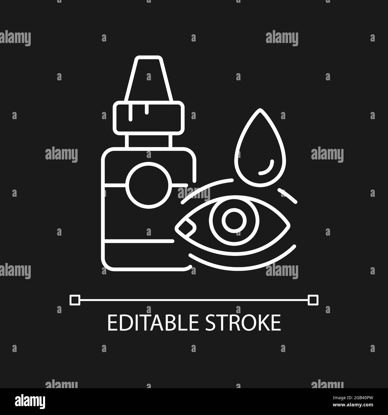 Eye drops white linear icon for dark theme Stock Vector Image & Art - Alamy