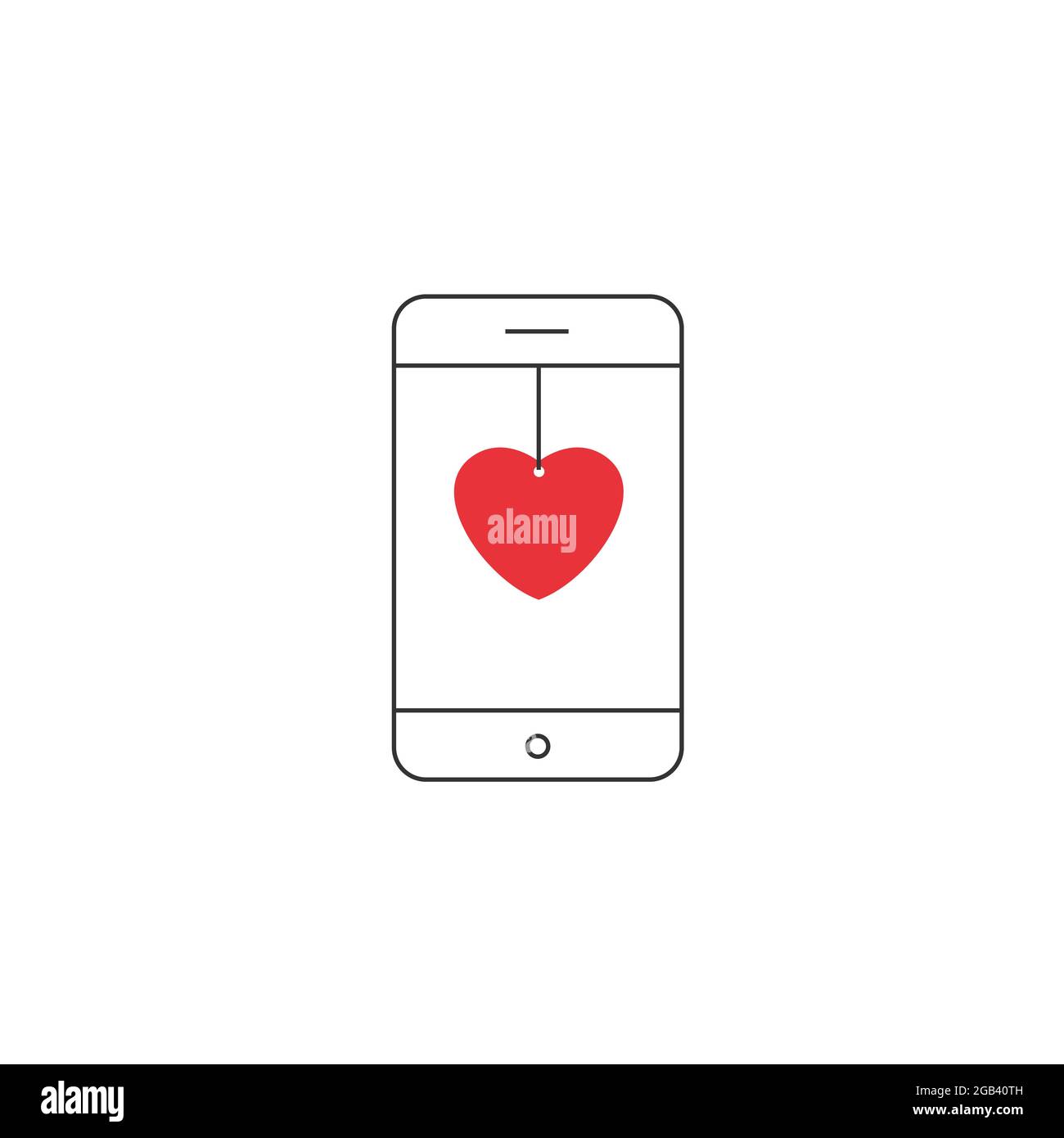 Phone heart emoji Stock Vector Images - Alamy