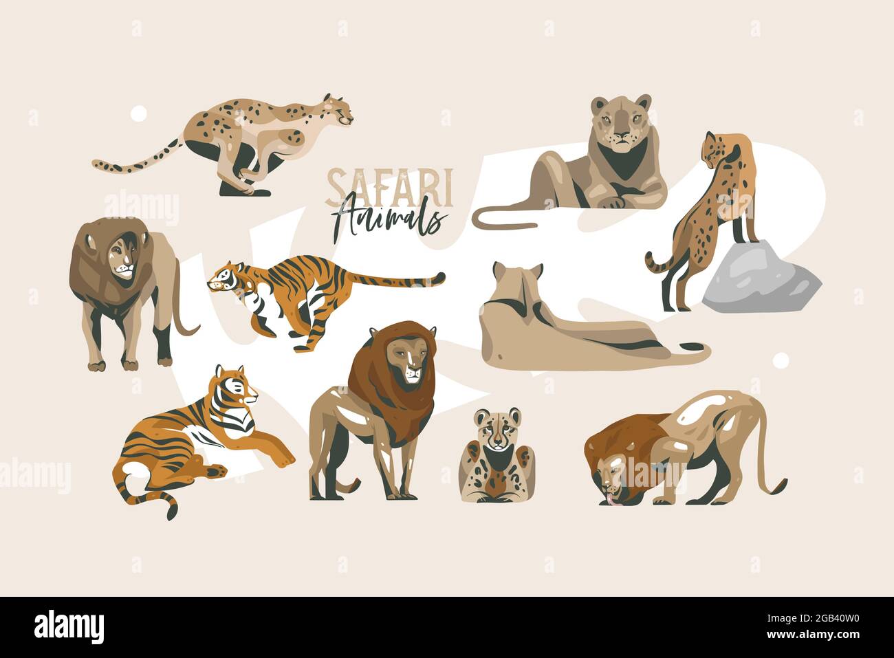 Hand drawn vector stock abstract flat graphic illustration with African ...